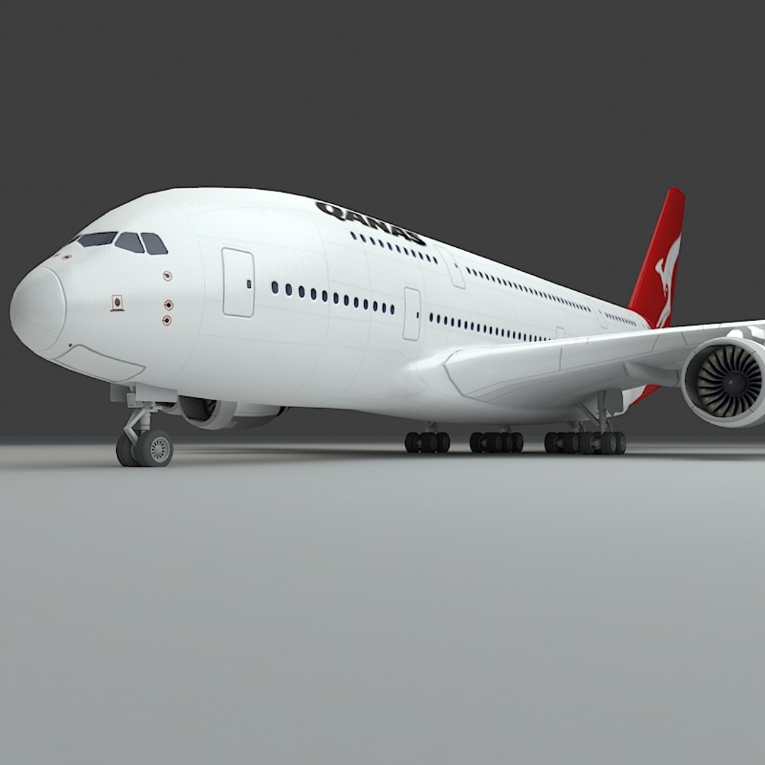 3d Model Airbus A380 Red Kangaroo