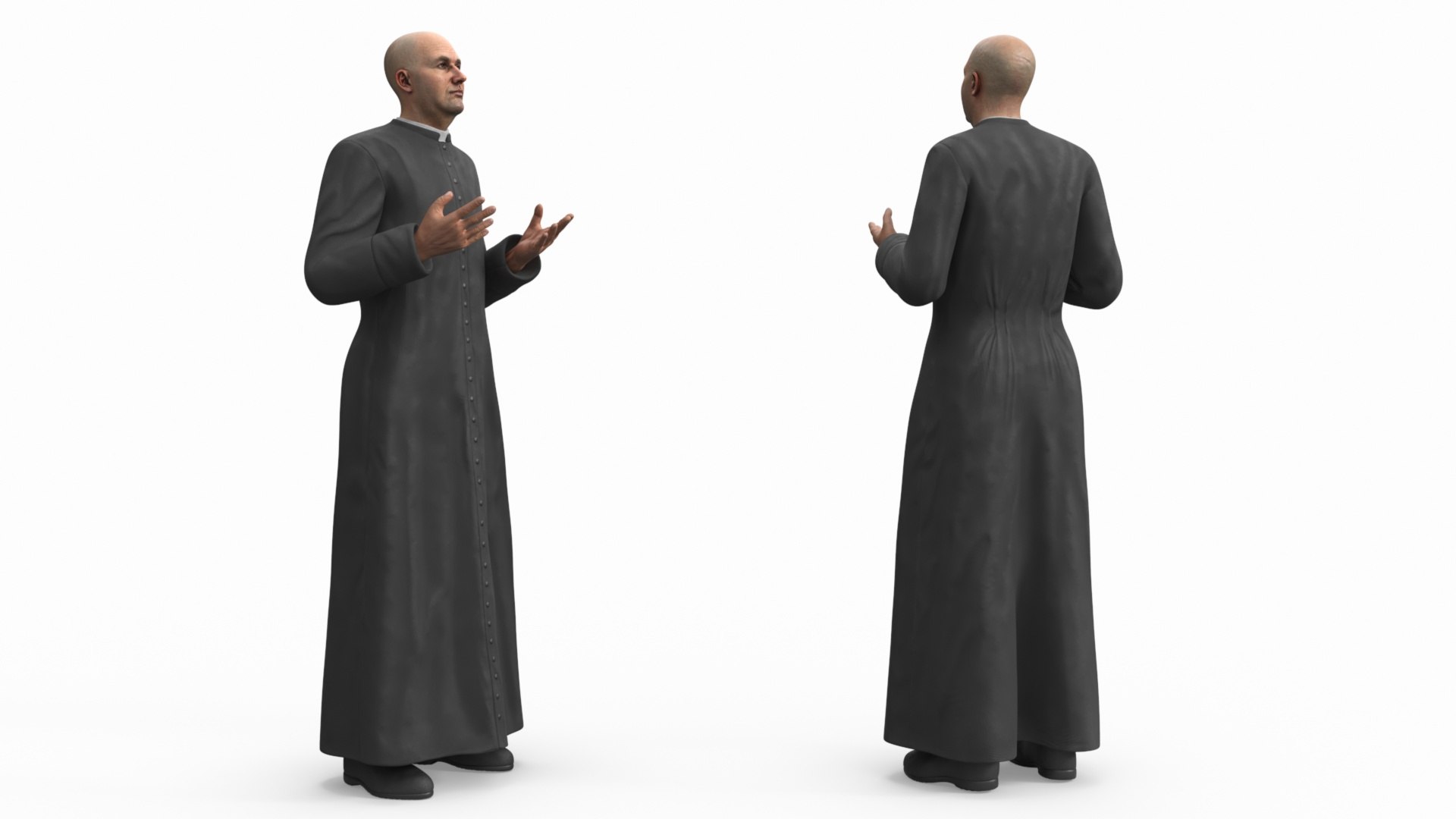 3D Catholic Priest Rigged For Maya Model - TurboSquid 2342621