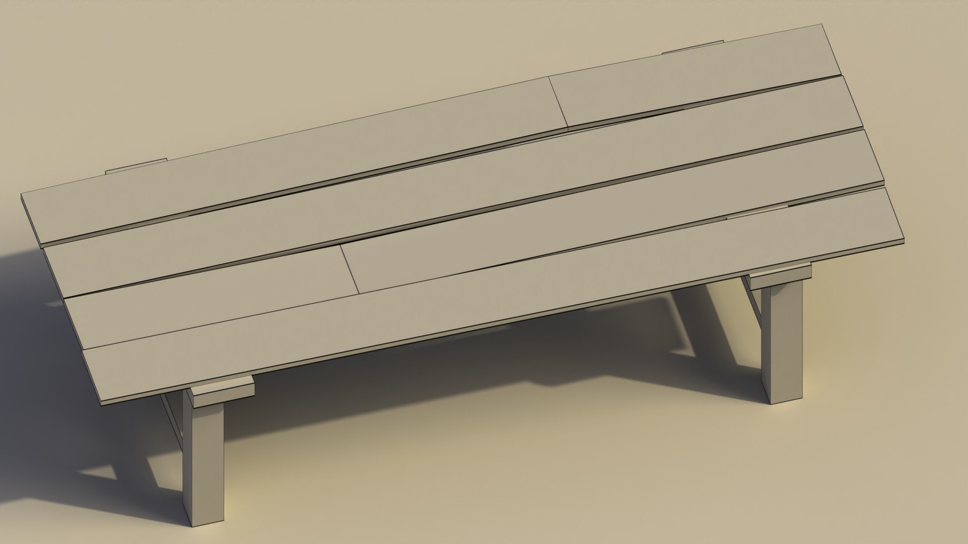 3D Low Poly Wooden Bench Model - TurboSquid 2103188