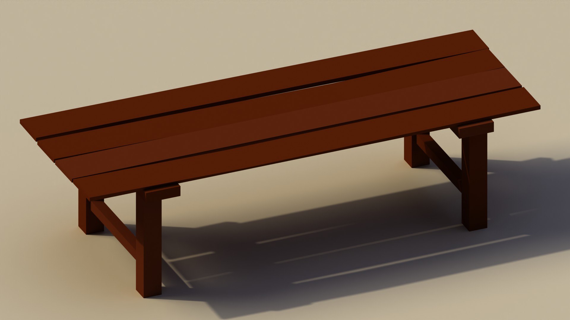 3D Low Poly Wooden Bench Model - TurboSquid 2103188