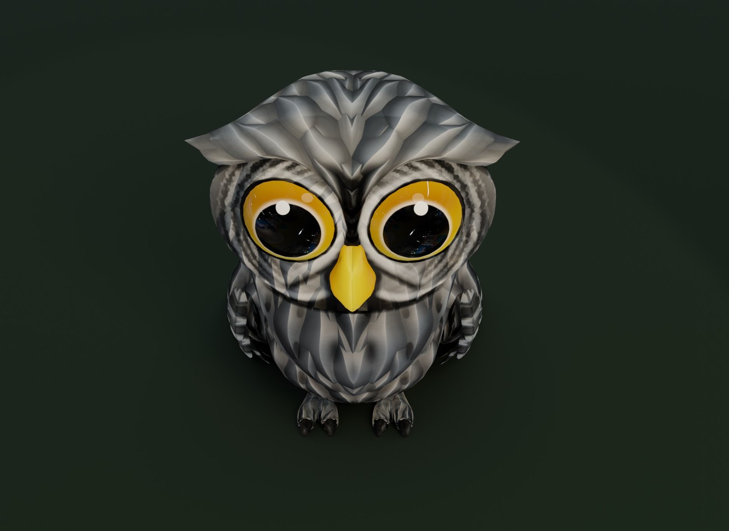 3D Cartoon Grey Owl Animated model - TurboSquid 1772939