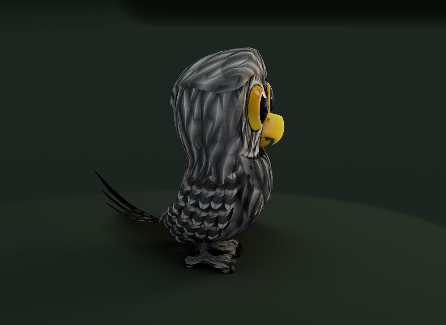 3D Cartoon Grey Owl Animated model - TurboSquid 1772939