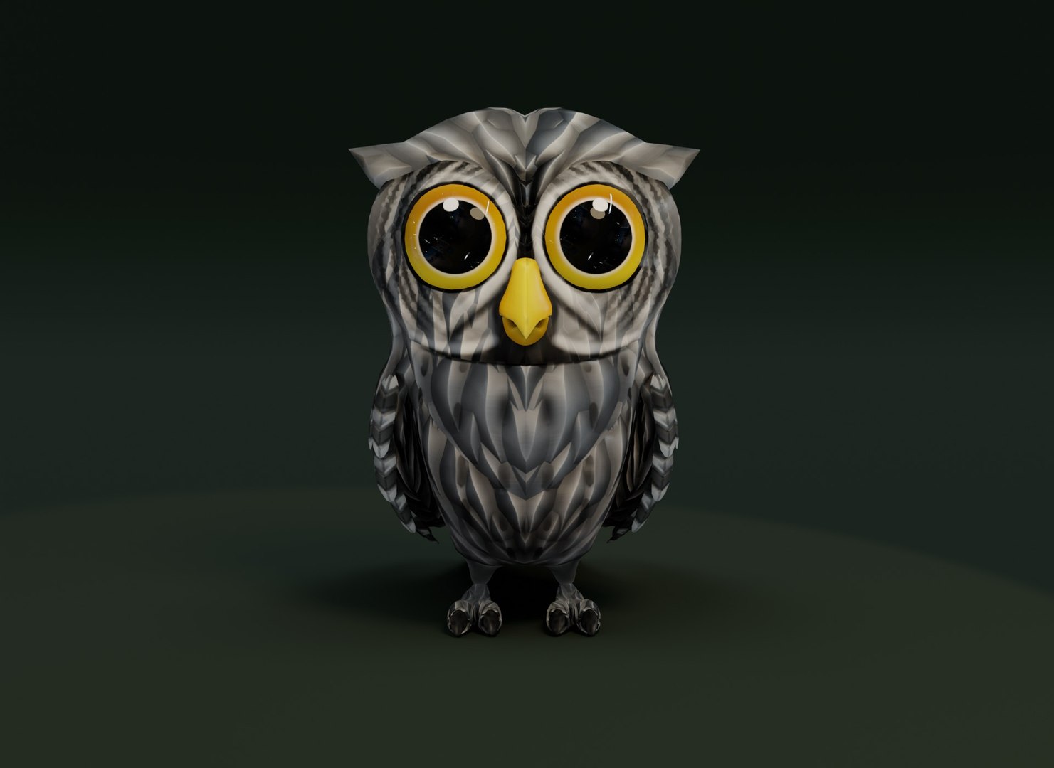 3D Cartoon Grey Owl Animated model - TurboSquid 1772939