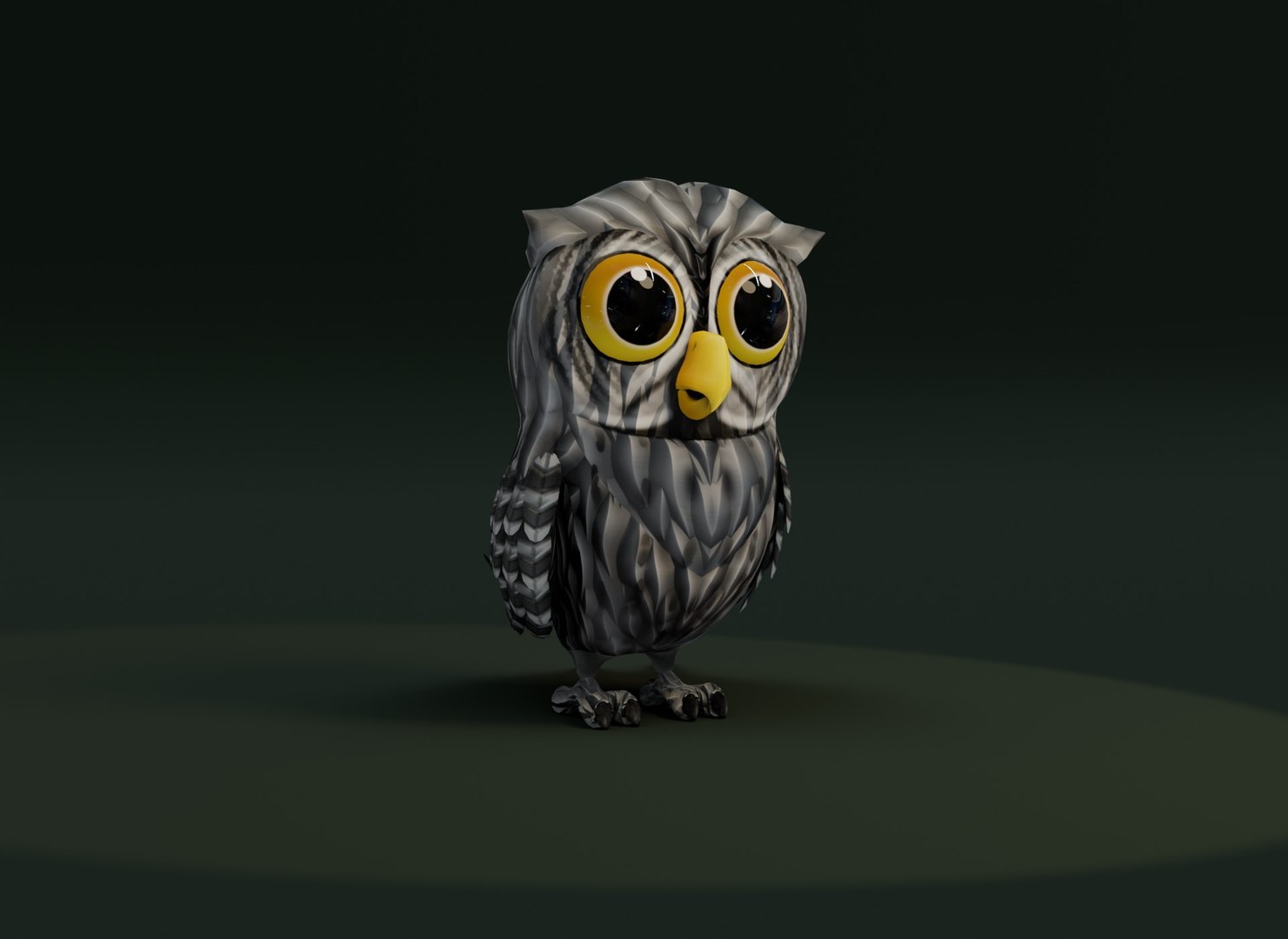 3D Cartoon Grey Owl Animated model - TurboSquid 1772939