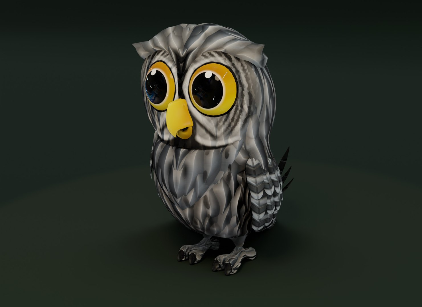 3D Cartoon Grey Owl Animated model - TurboSquid 1772939