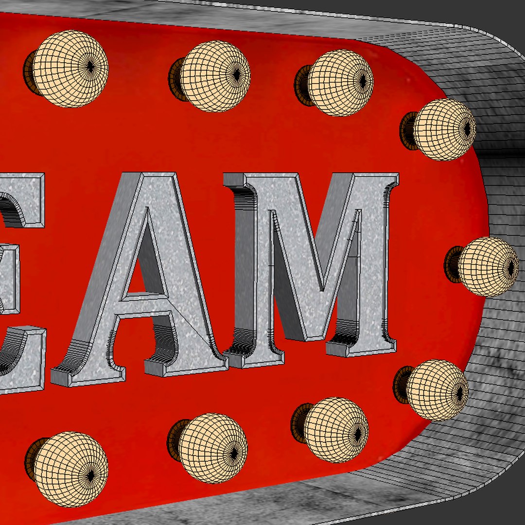 Metallic Lighting Sign 3D Model - TurboSquid 1368724