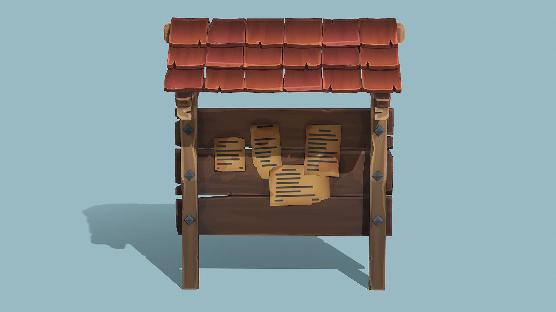 3D Stylized Notice Board - PBR Game Ready - TurboSquid 2049880