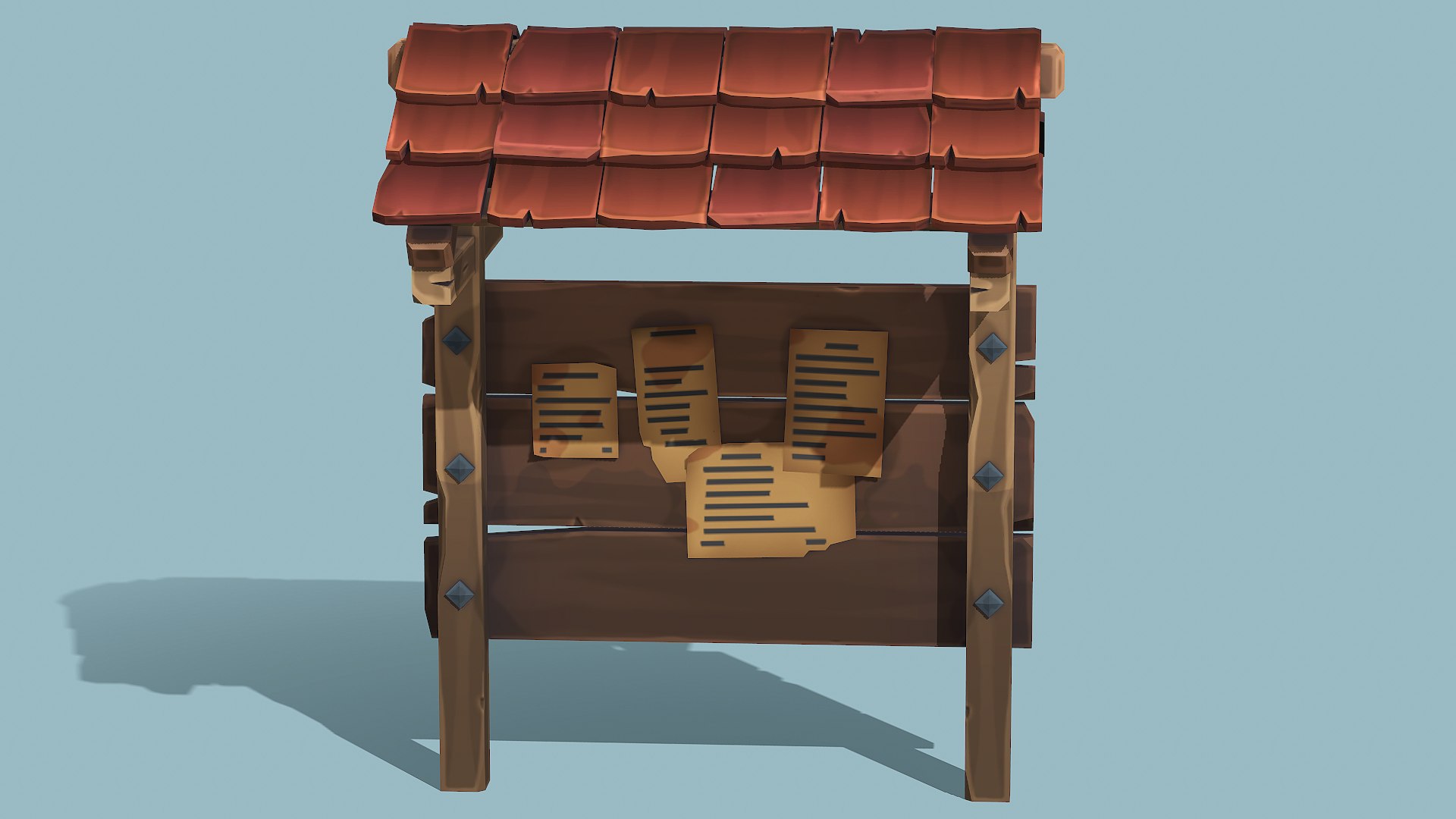 3D Stylized Notice Board - PBR Game Ready - TurboSquid 2049880