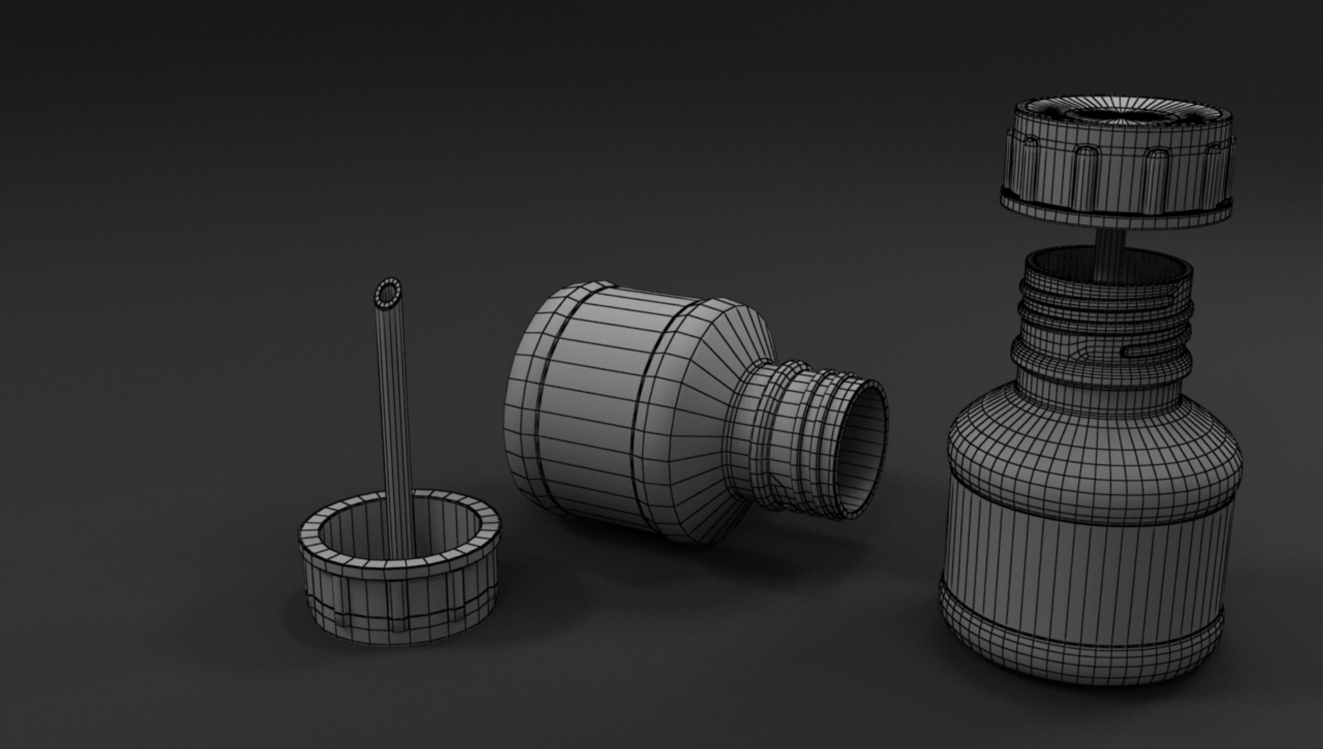 Bottle Ink 3d Model
