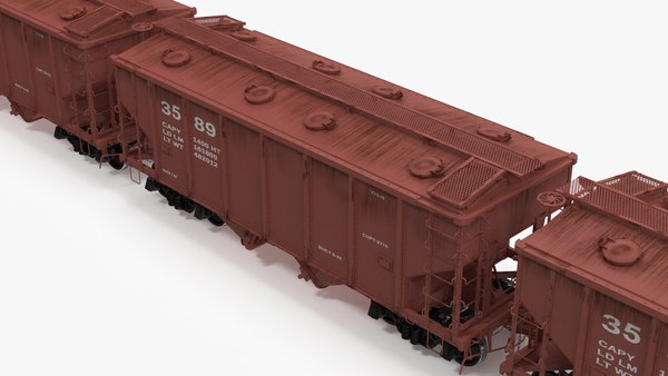 modelo 3d Tren locomotora eléctrica diésel con vagones de mercancías ...