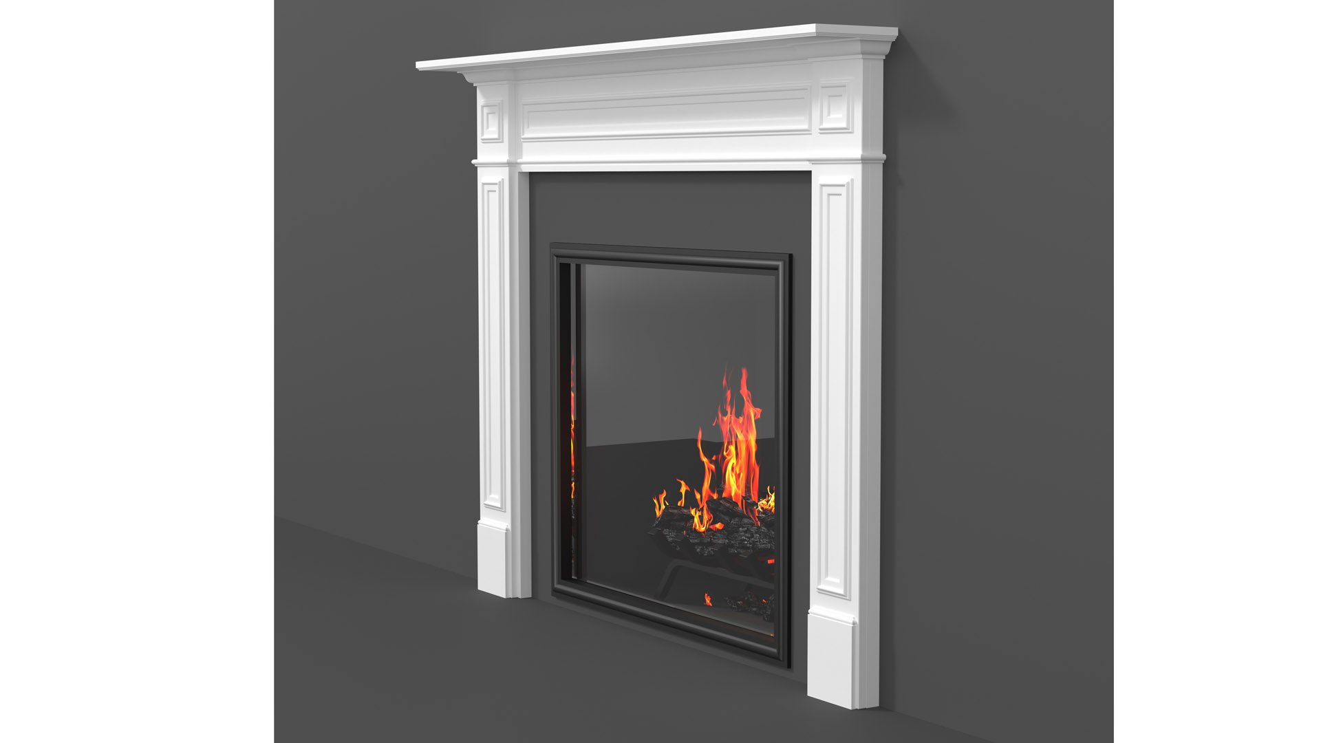 3D Model Pearl Mantels Interior Opening Crisp White Full Surround ...