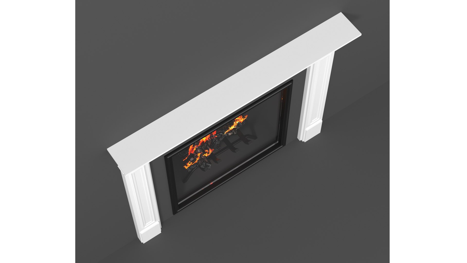 3D Model Pearl Mantels Interior Opening Crisp White Full Surround ...