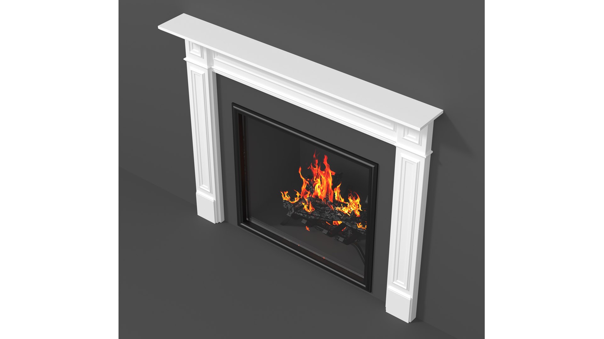 3D Model Pearl Mantels Interior Opening Crisp White Full Surround ...