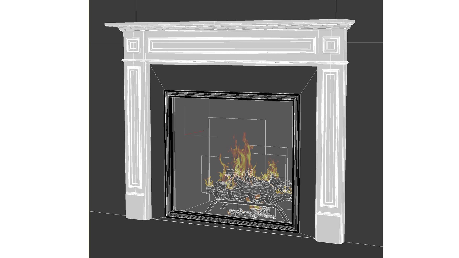 3D Model Pearl Mantels Interior Opening Crisp White Full Surround ...