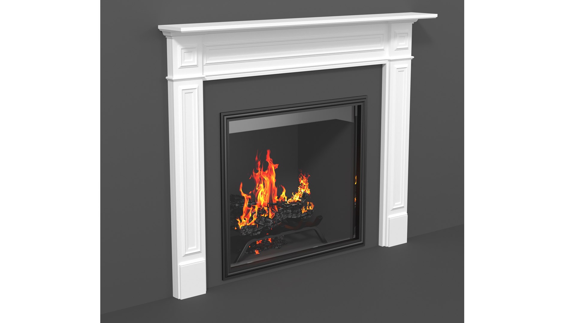 3D Model Pearl Mantels Interior Opening Crisp White Full Surround ...