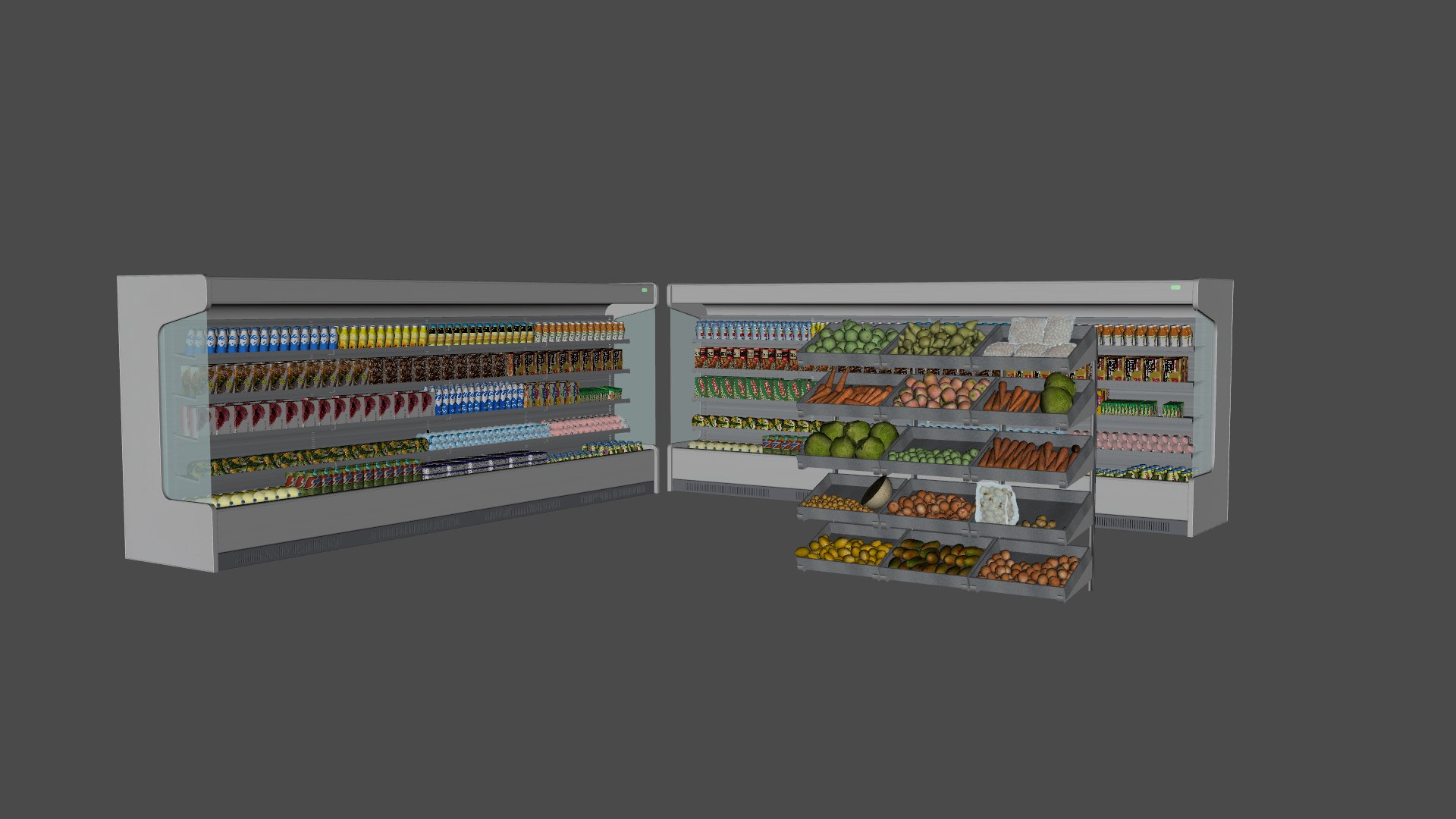 3D Supermarket Shelves With Stand Model - TurboSquid 2347910