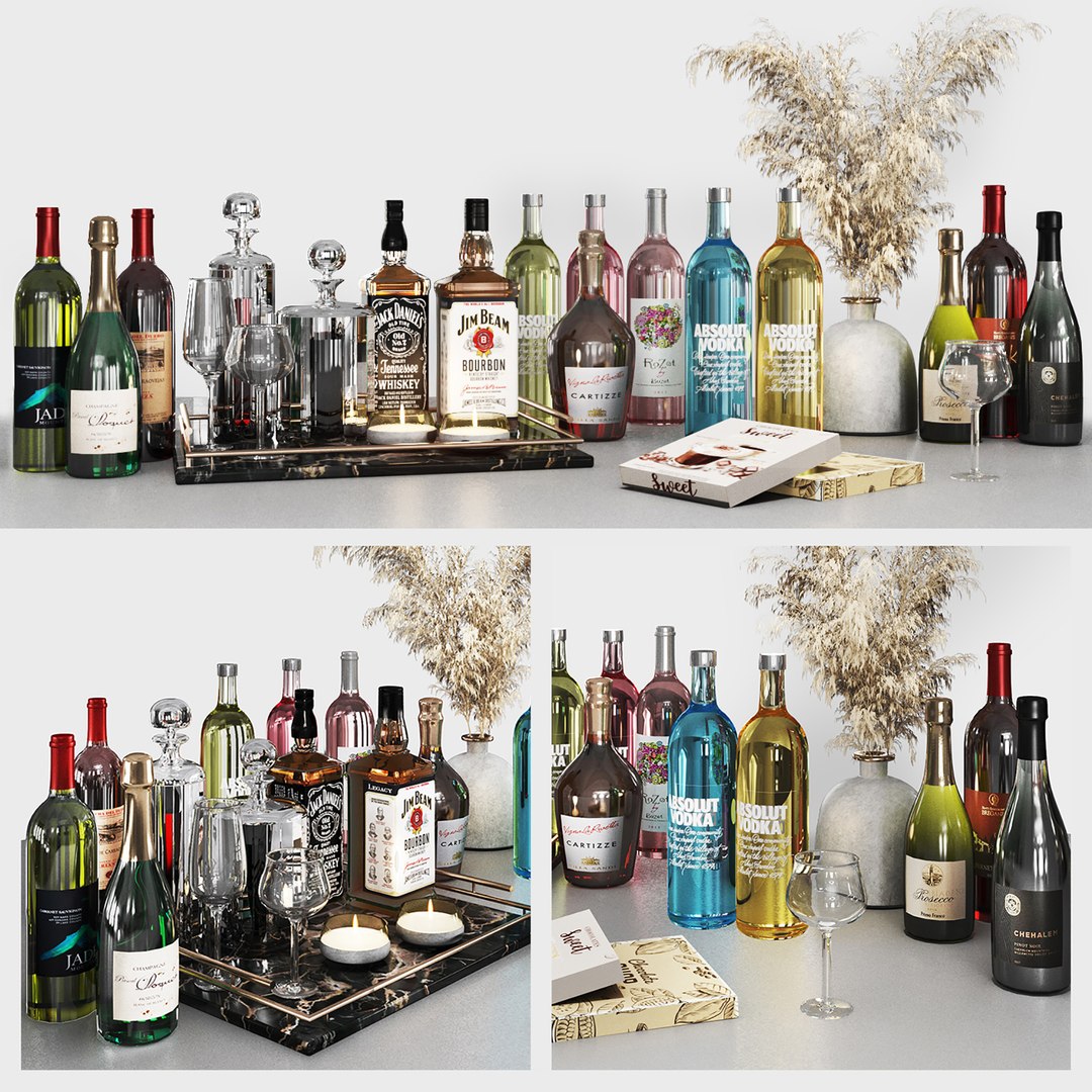 Drinks Set 02 3D Model - TurboSquid 2116722