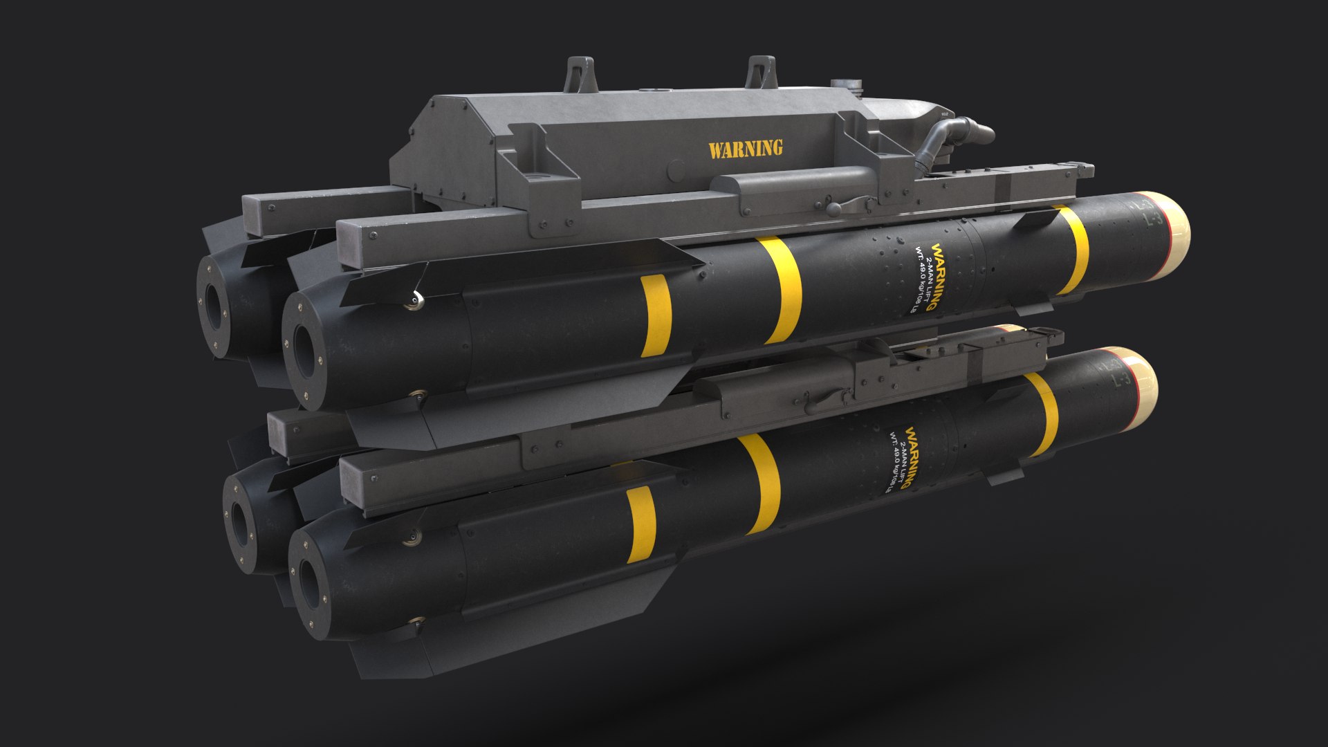 AGM-114L Hellfire with M299 Launcher 3D model - TurboSquid 2021211