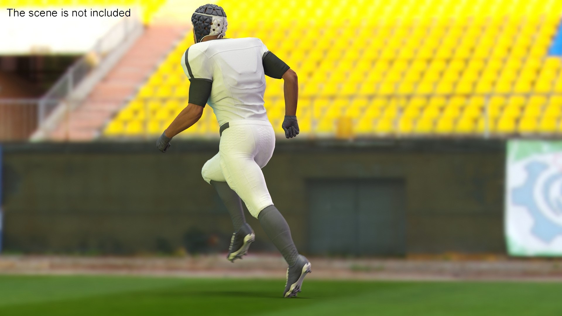 3D Uniform Black Man Football Player With Rugby Helmet Rigged For Maya ...