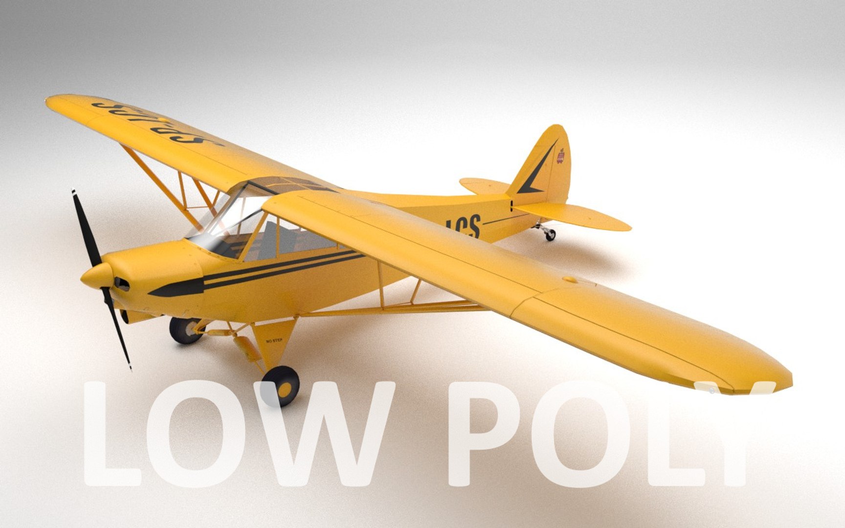 piper pa-18 supercub 3d model