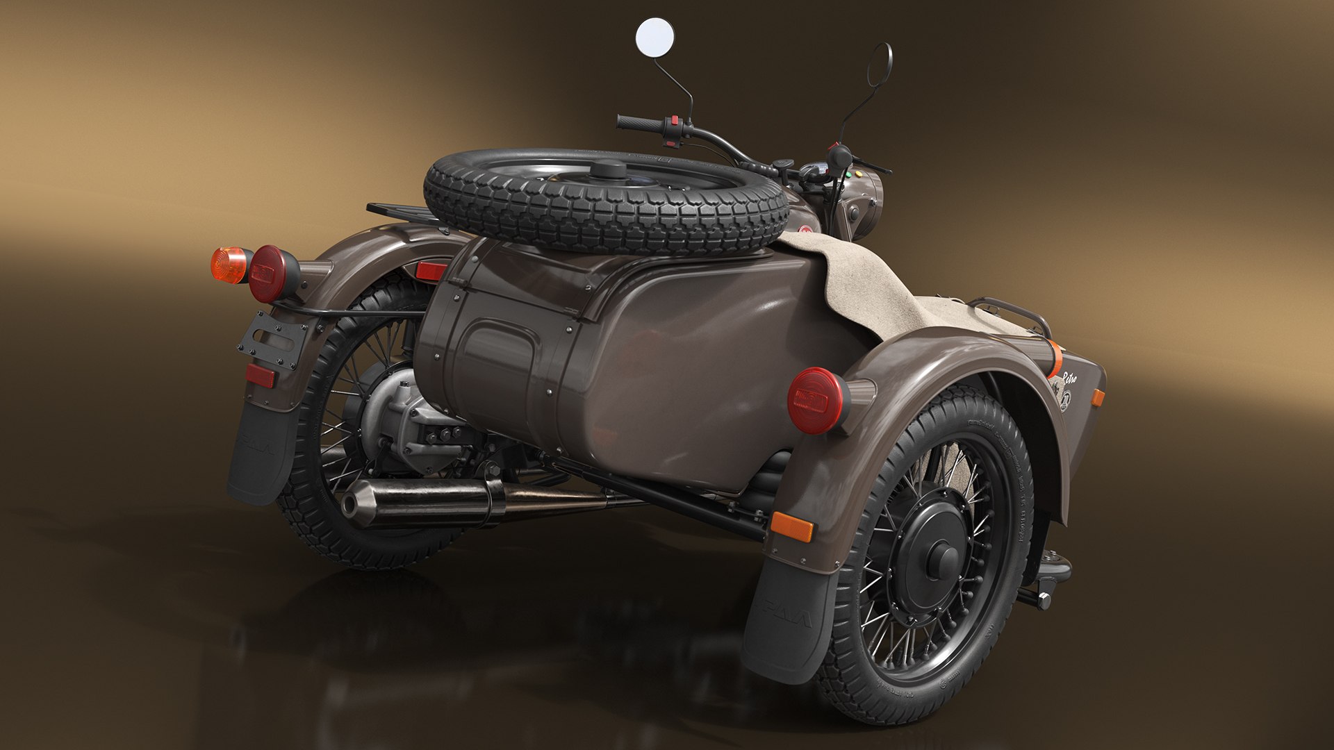 3D Ural M70 Sidecar Motorcycle Brown - TurboSquid 2397179