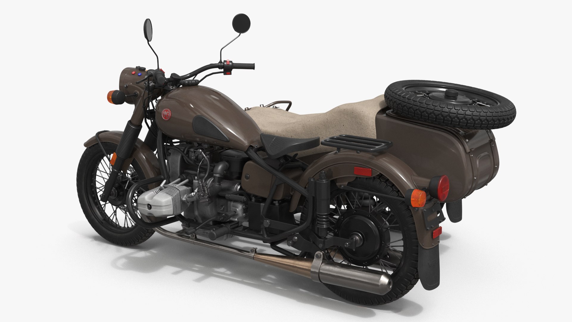 3D Ural M70 Sidecar Motorcycle Brown - TurboSquid 2397179