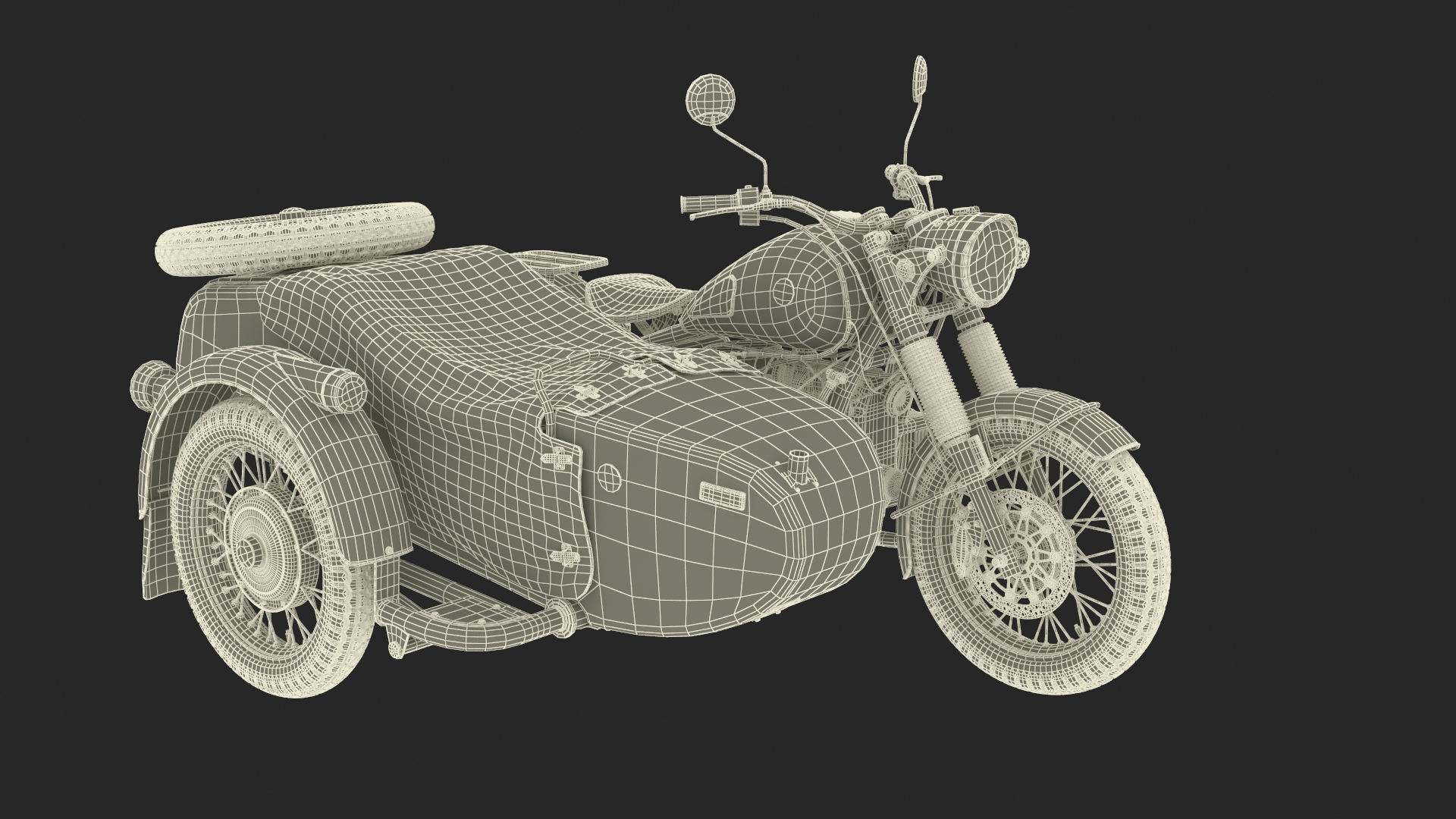 3D Ural M70 Sidecar Motorcycle Brown - TurboSquid 2397179