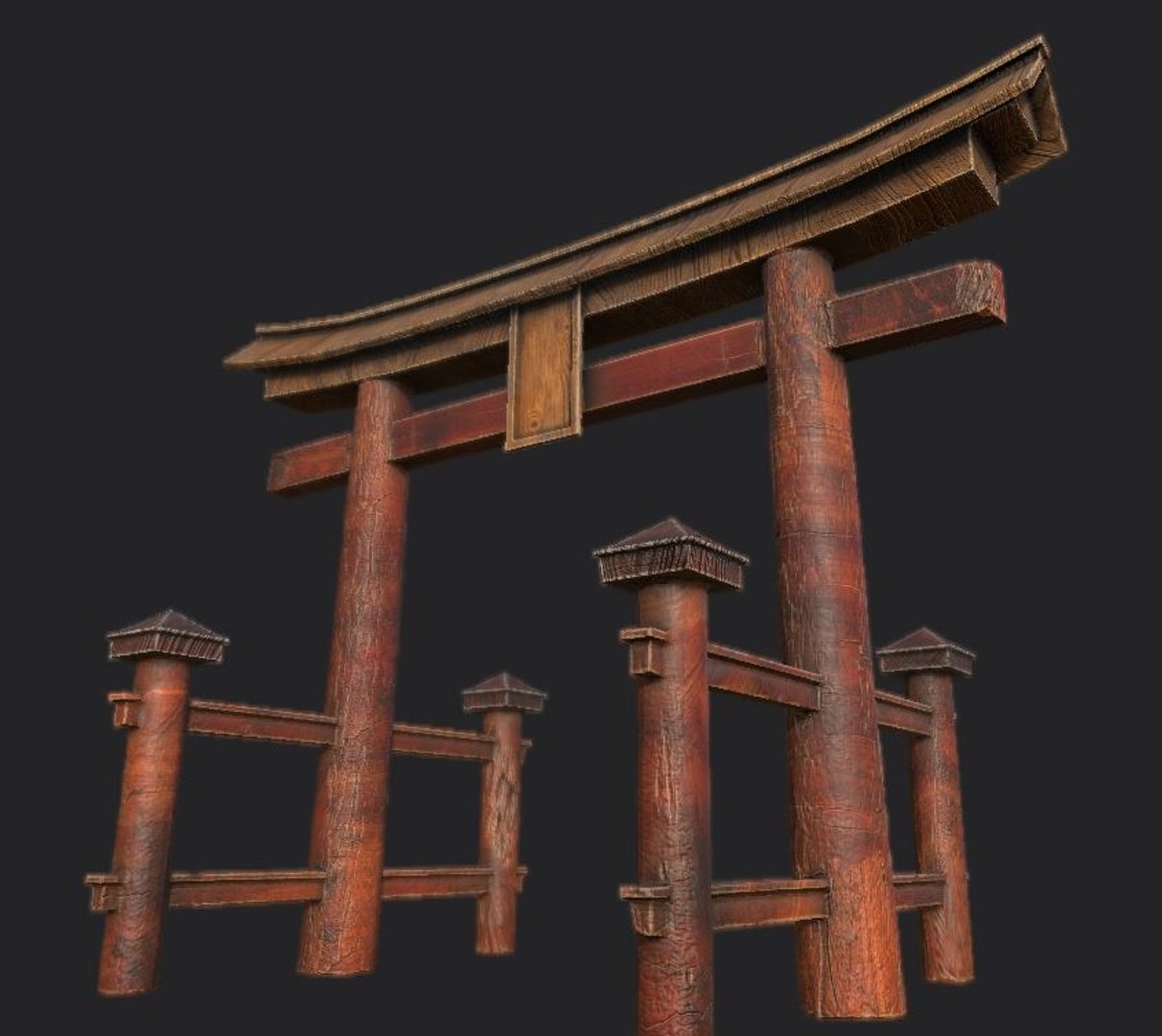 3D Japanese Torii Modeled - TurboSquid 1566630