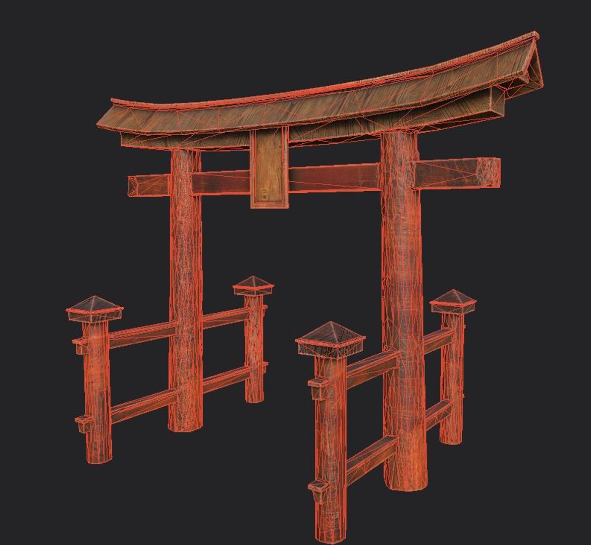 3D Japanese Torii Modeled - TurboSquid 1566630
