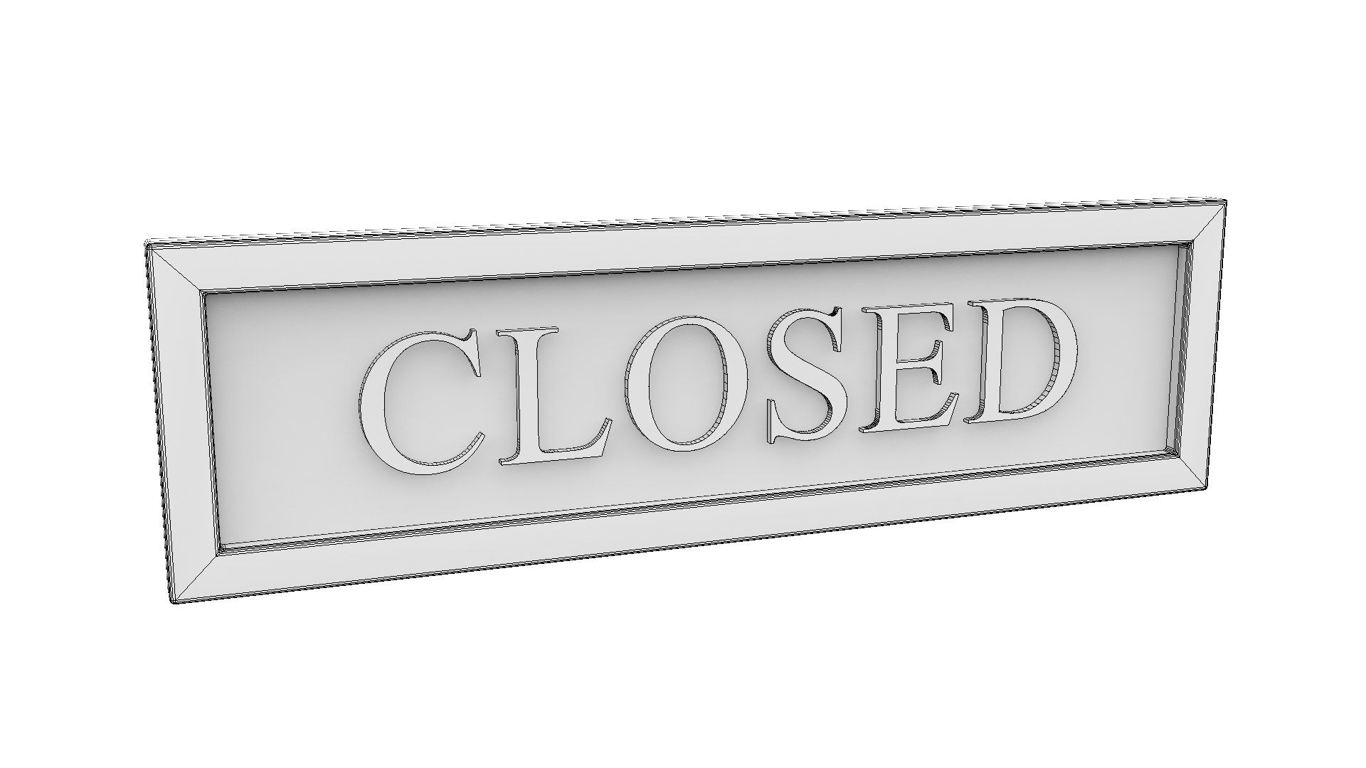 3D Closed Sign model - TurboSquid 1728364
