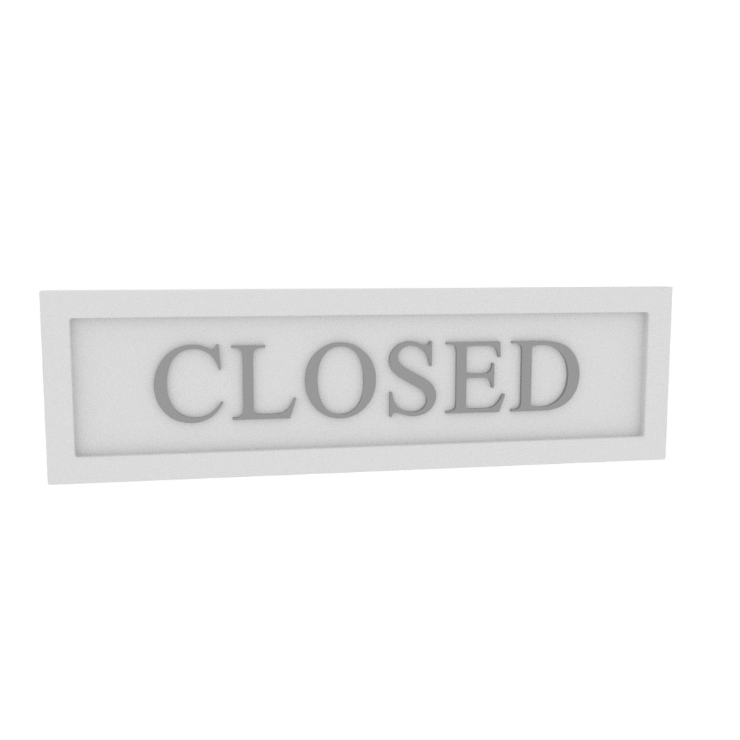 3D Closed Sign model - TurboSquid 1728364