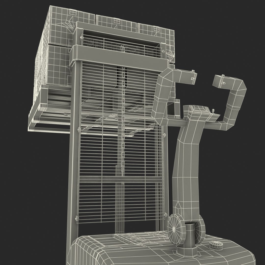 electric walkie stacker wooden pallet 3d model