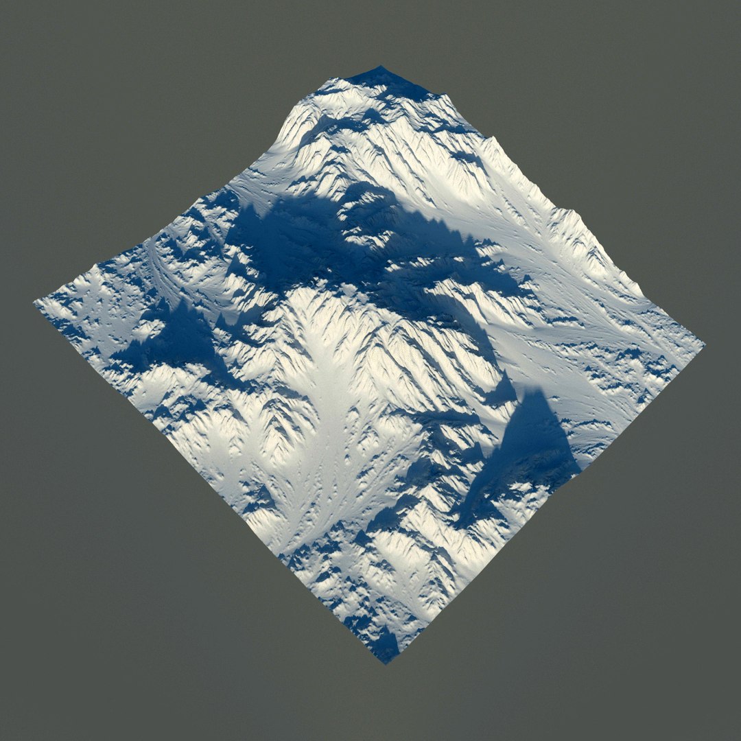 3d mountain terrain model