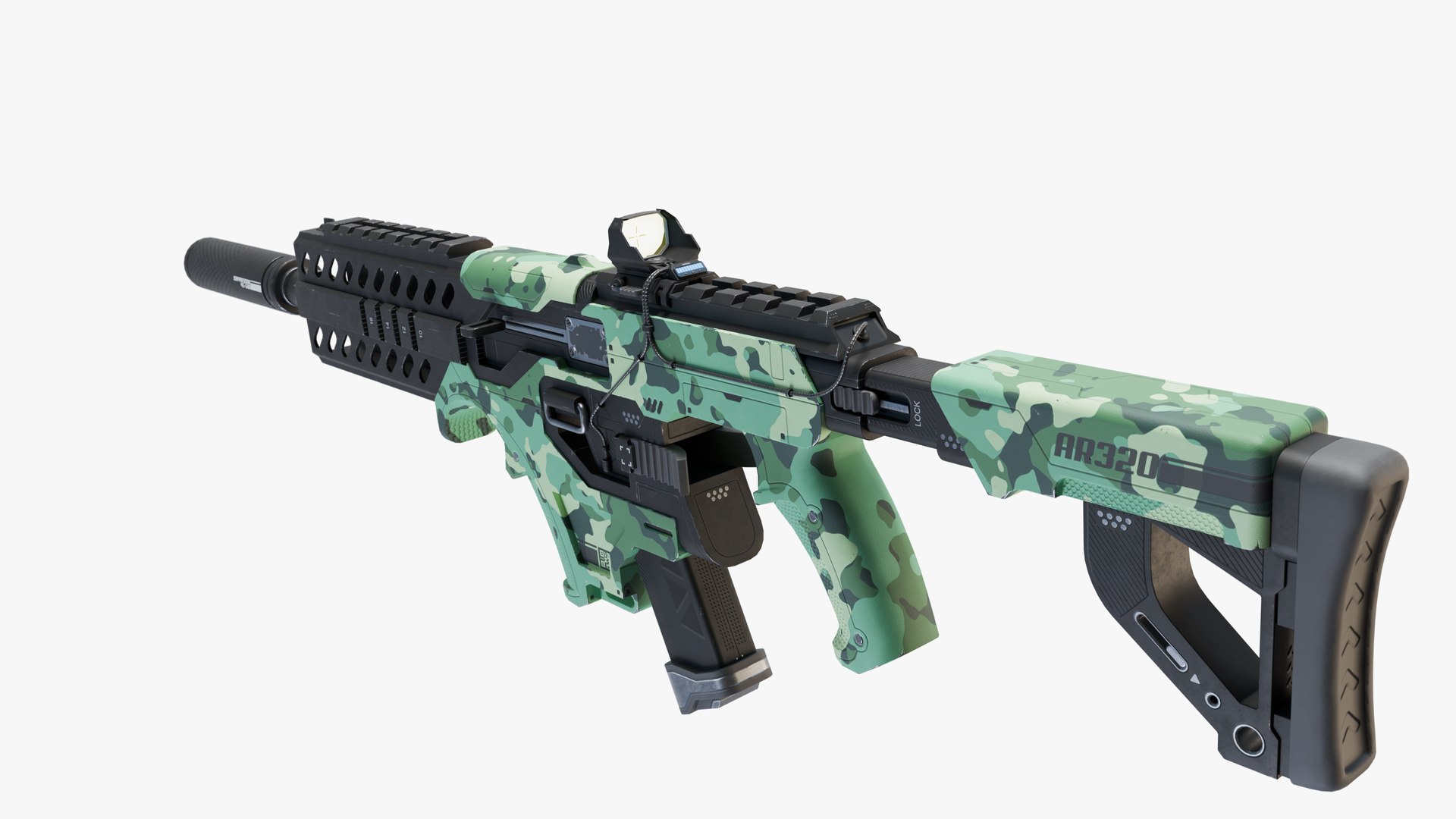3D Futuristic Assault Rifle - TurboSquid 2390740