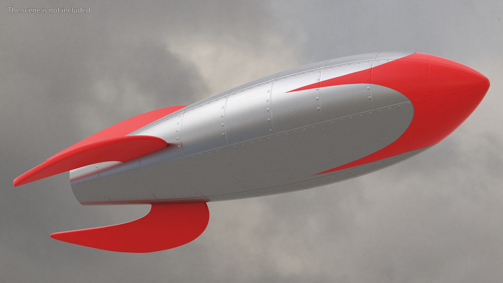 3D Retro Space Rocket Red Model - TurboSquid 2113199