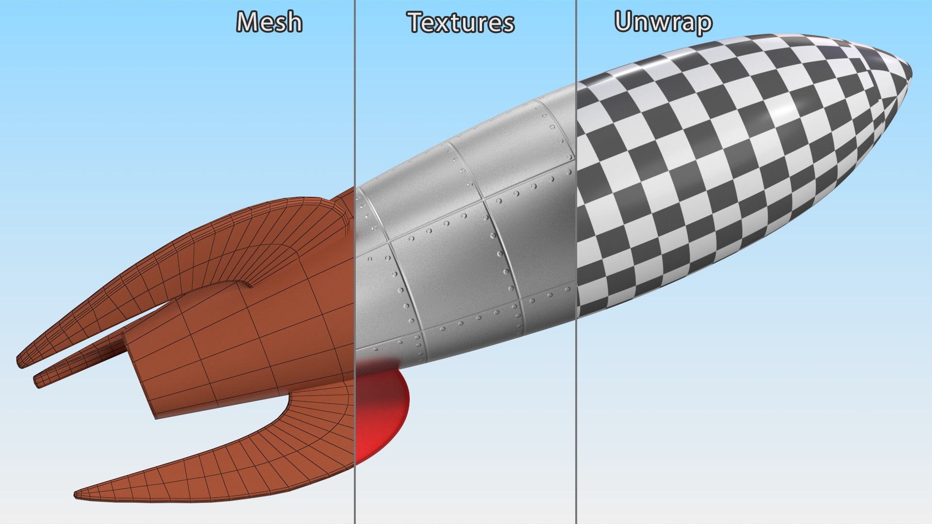 3D Retro Space Rocket Red model - TurboSquid 2113199