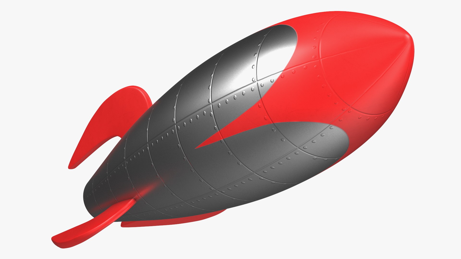 3D Retro Space Rocket Red Model - TurboSquid 2113199