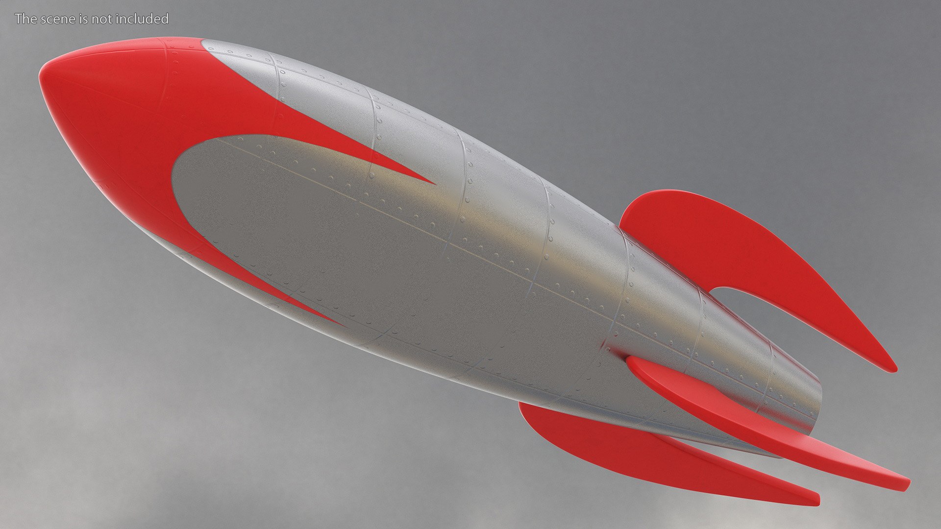 3D Retro Space Rocket Red Model - TurboSquid 2113199