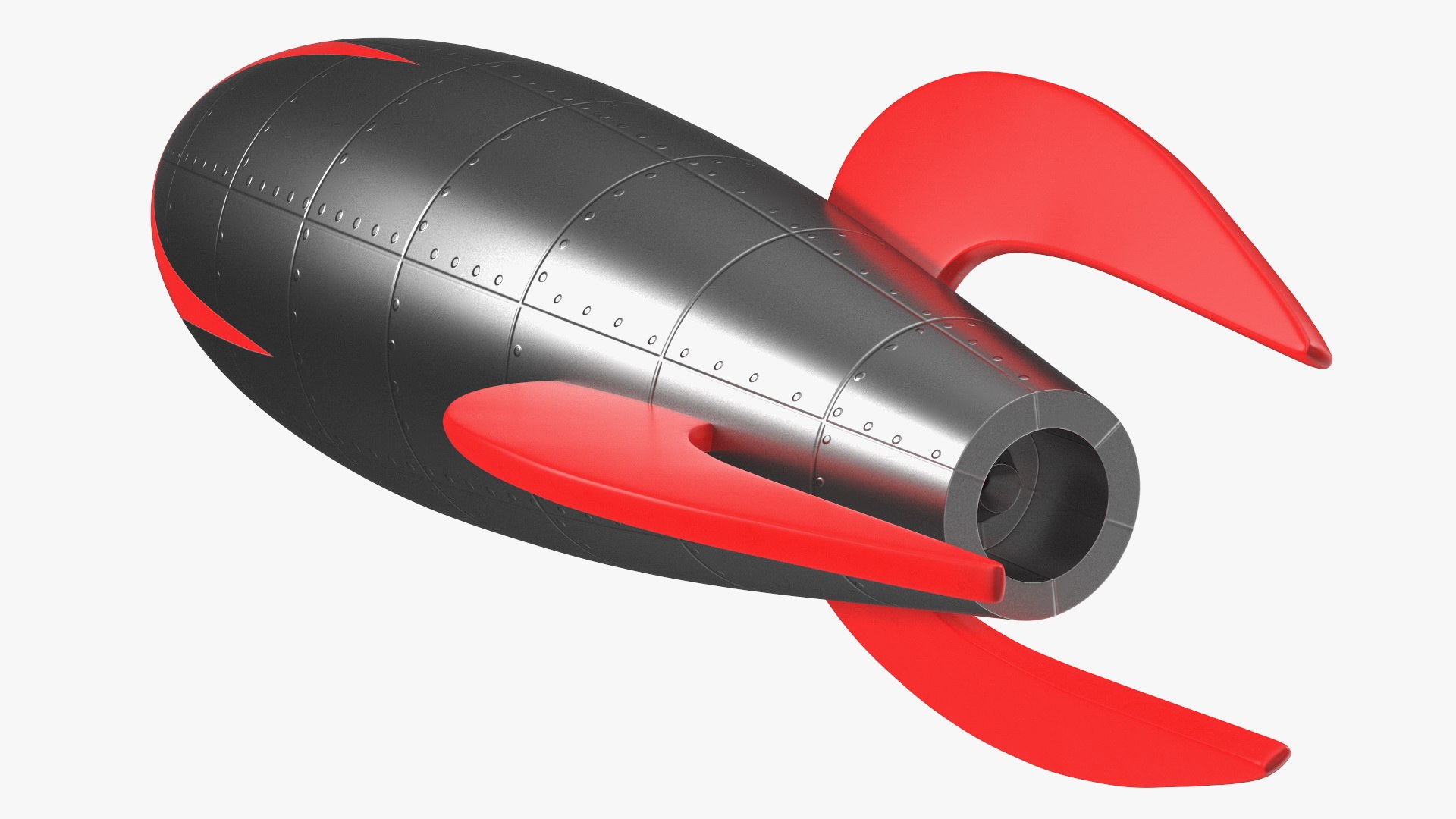 3D Retro Space Rocket Red Model - TurboSquid 2113199