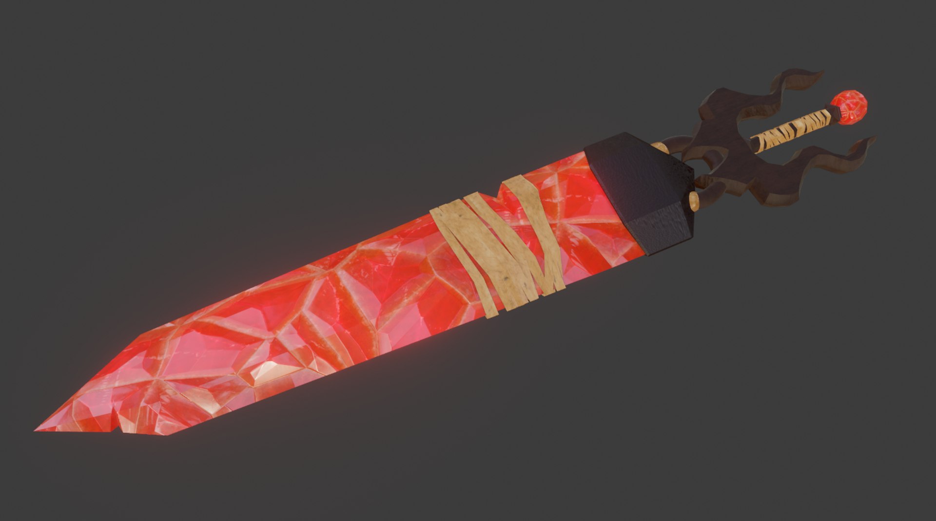 3D Greatsword Crystal Sword Blade Model - TurboSquid 1631112