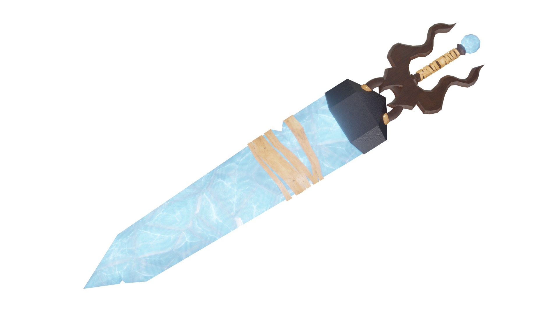 3D Greatsword Crystal Sword Blade Model - TurboSquid 1631112
