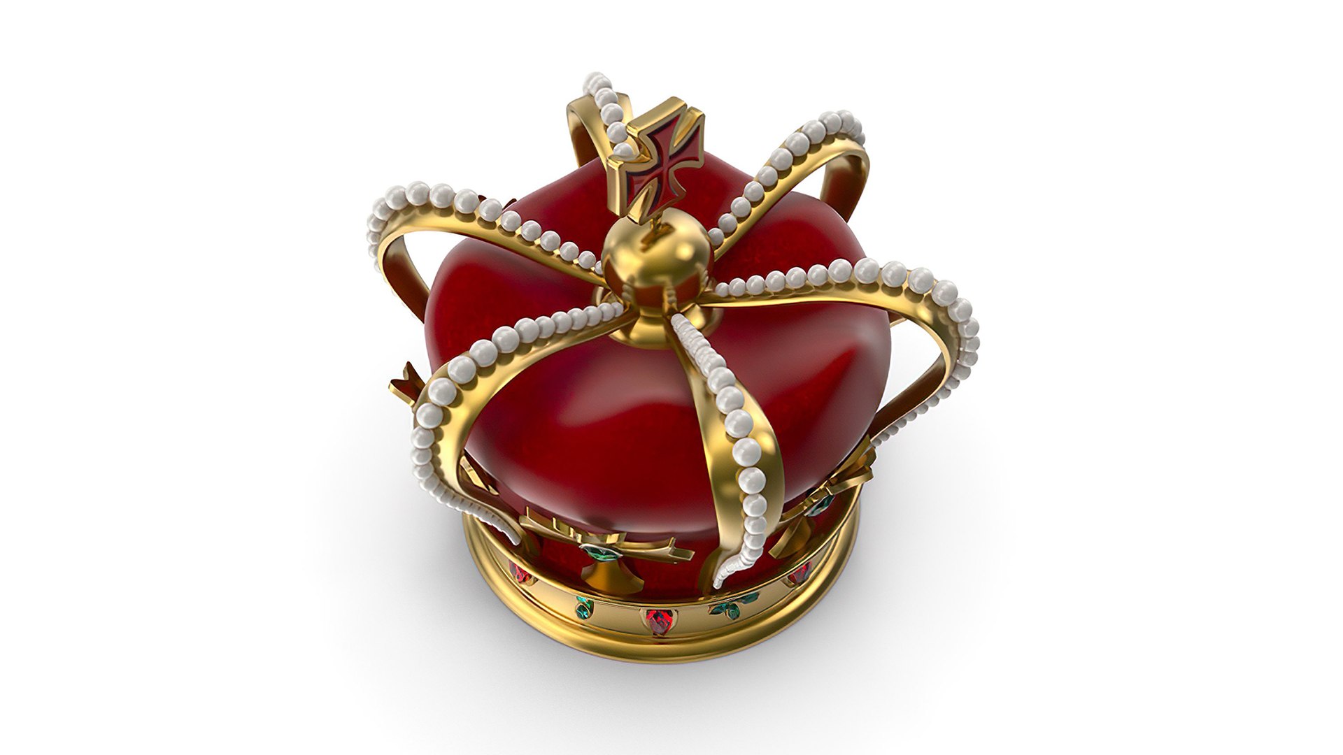 3D model Royal Golden Crown Decorated With Jewels - TurboSquid 2057070