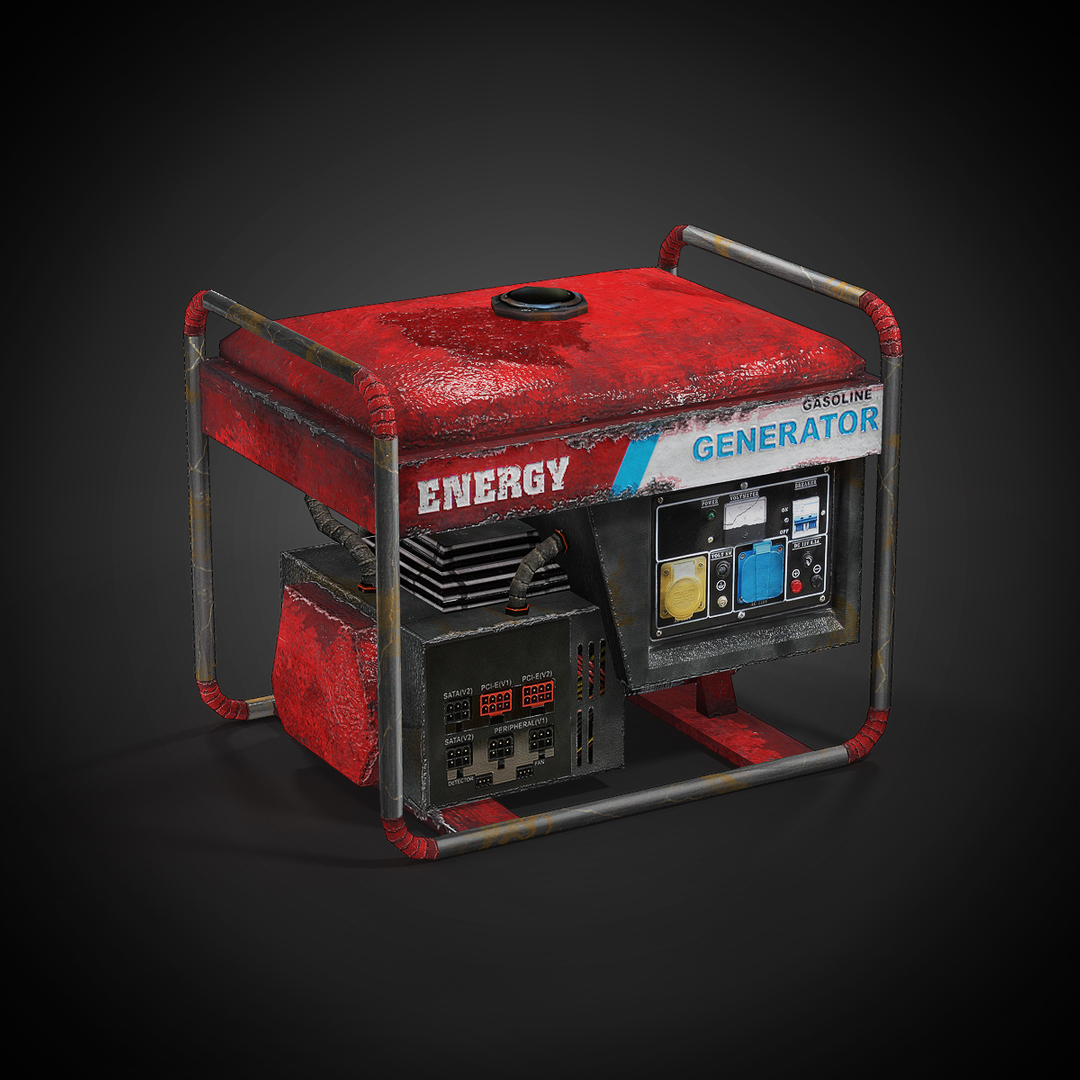 3d Old Gasoline Generator Model