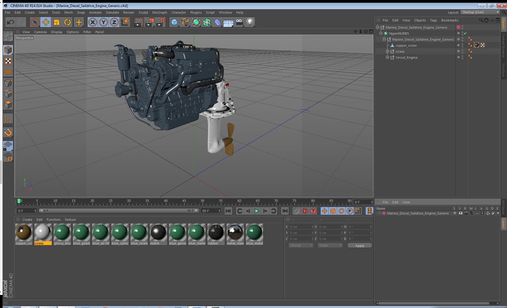 3D marine diesel saildrive engine - TurboSquid 1400903