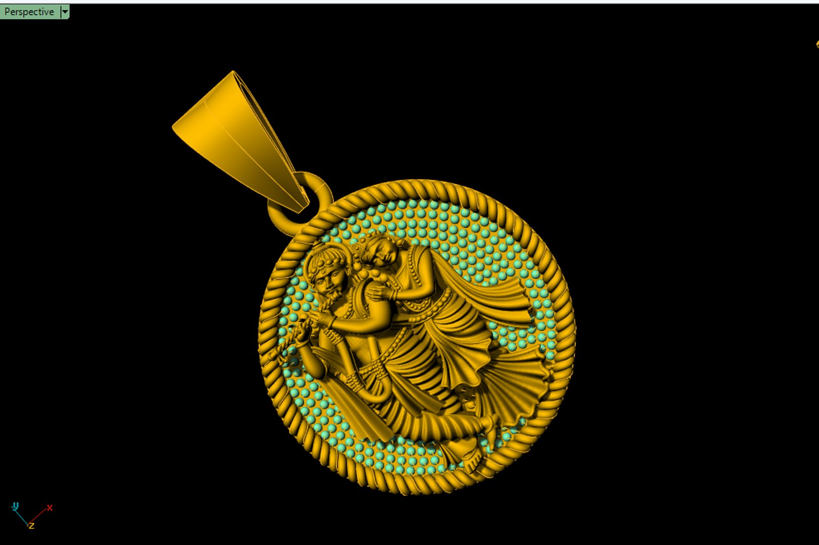 Radha Krishna Pendant-005 3D - TurboSquid 2284555