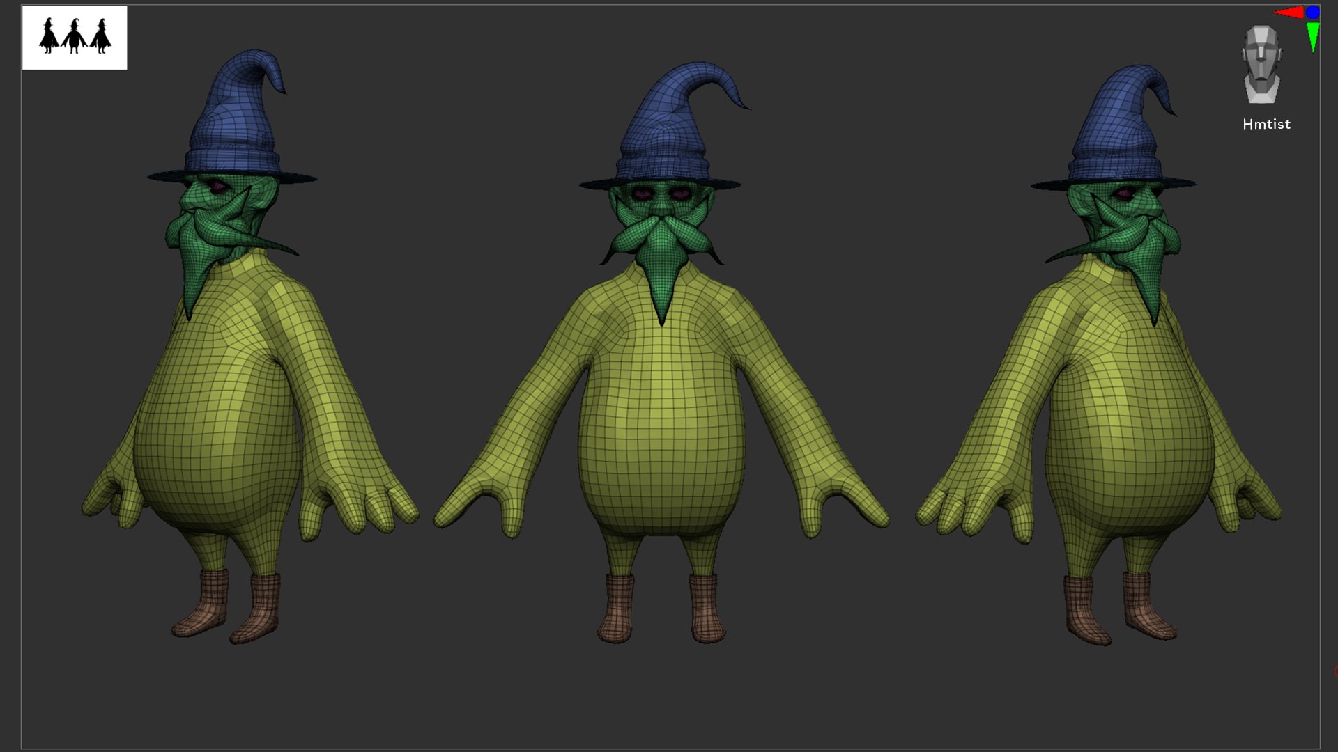 3D 3D Wizard Old Man Game Character With Hand Paint Textures ...