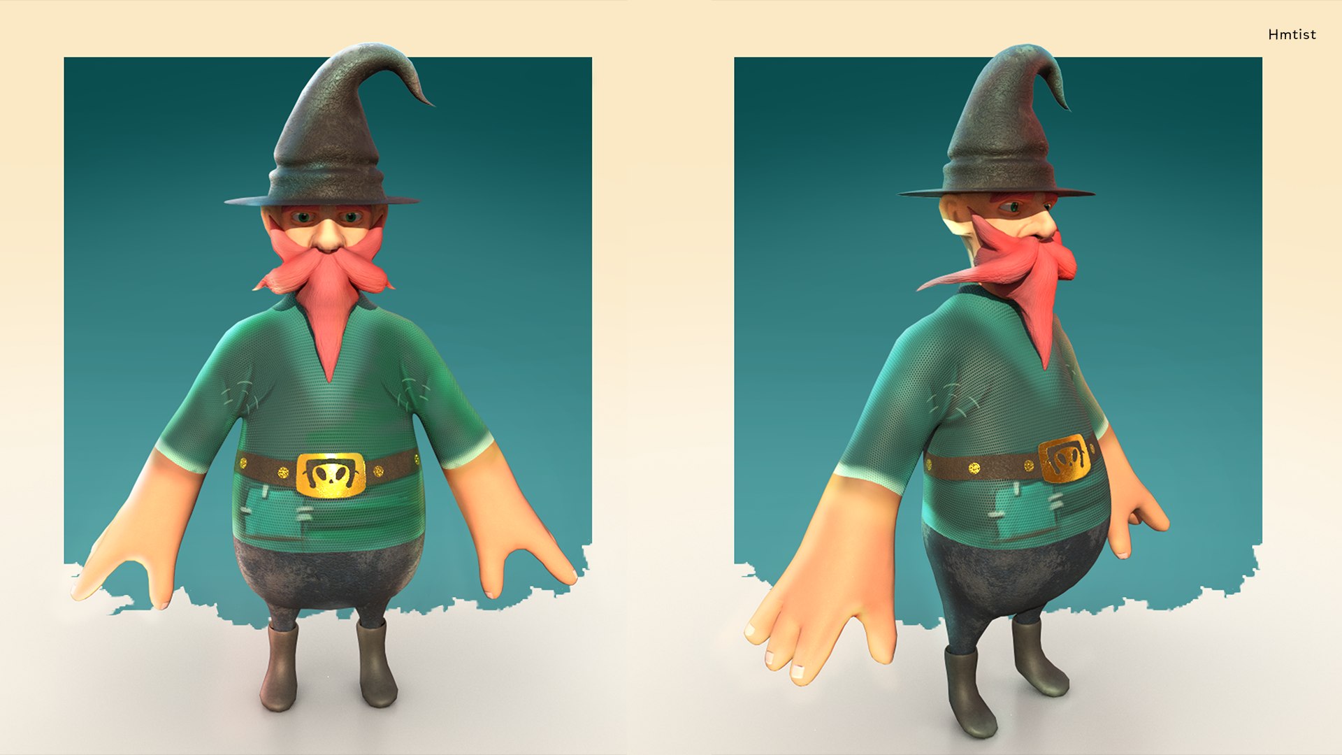 3D 3D Wizard Old Man Game Character With Hand Paint Textures ...