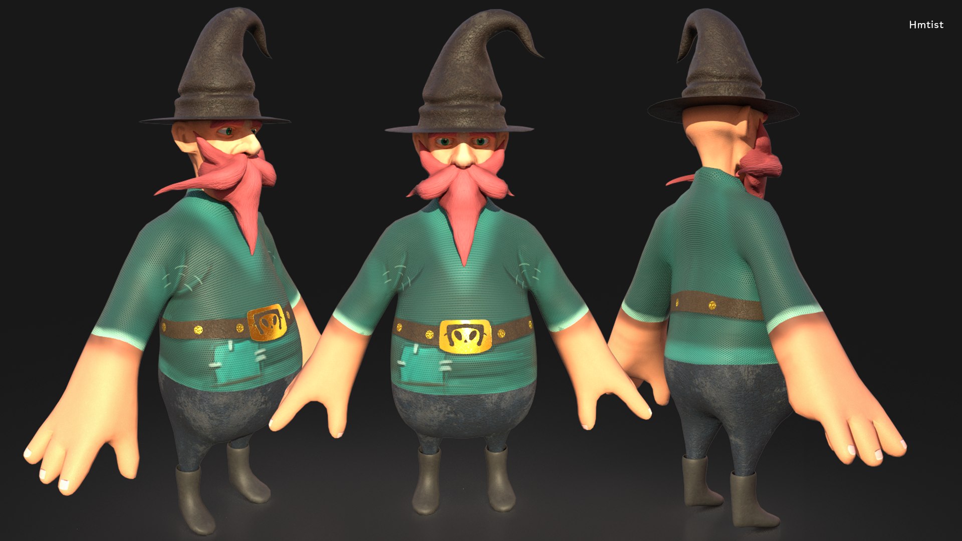 3D 3D Wizard Old Man Game Character With Hand Paint Textures ...