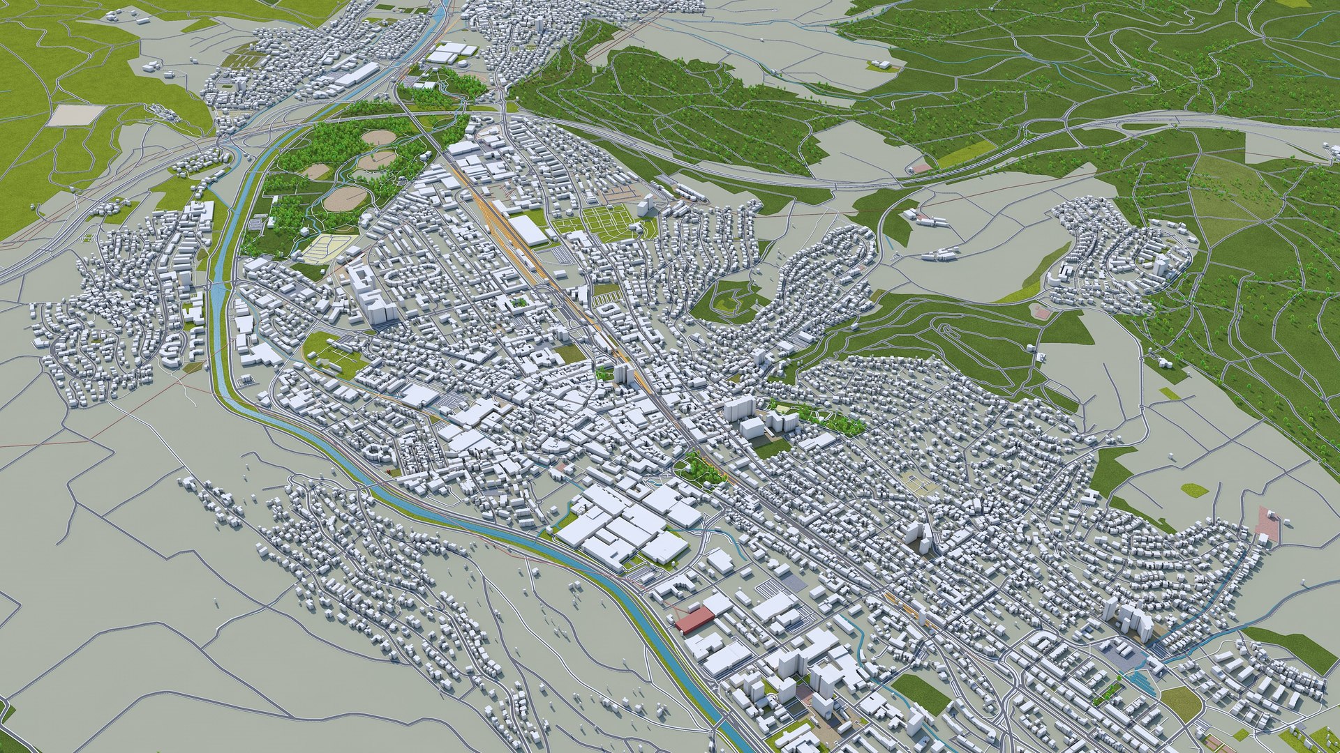 3D City Area Building Model - TurboSquid 1546902