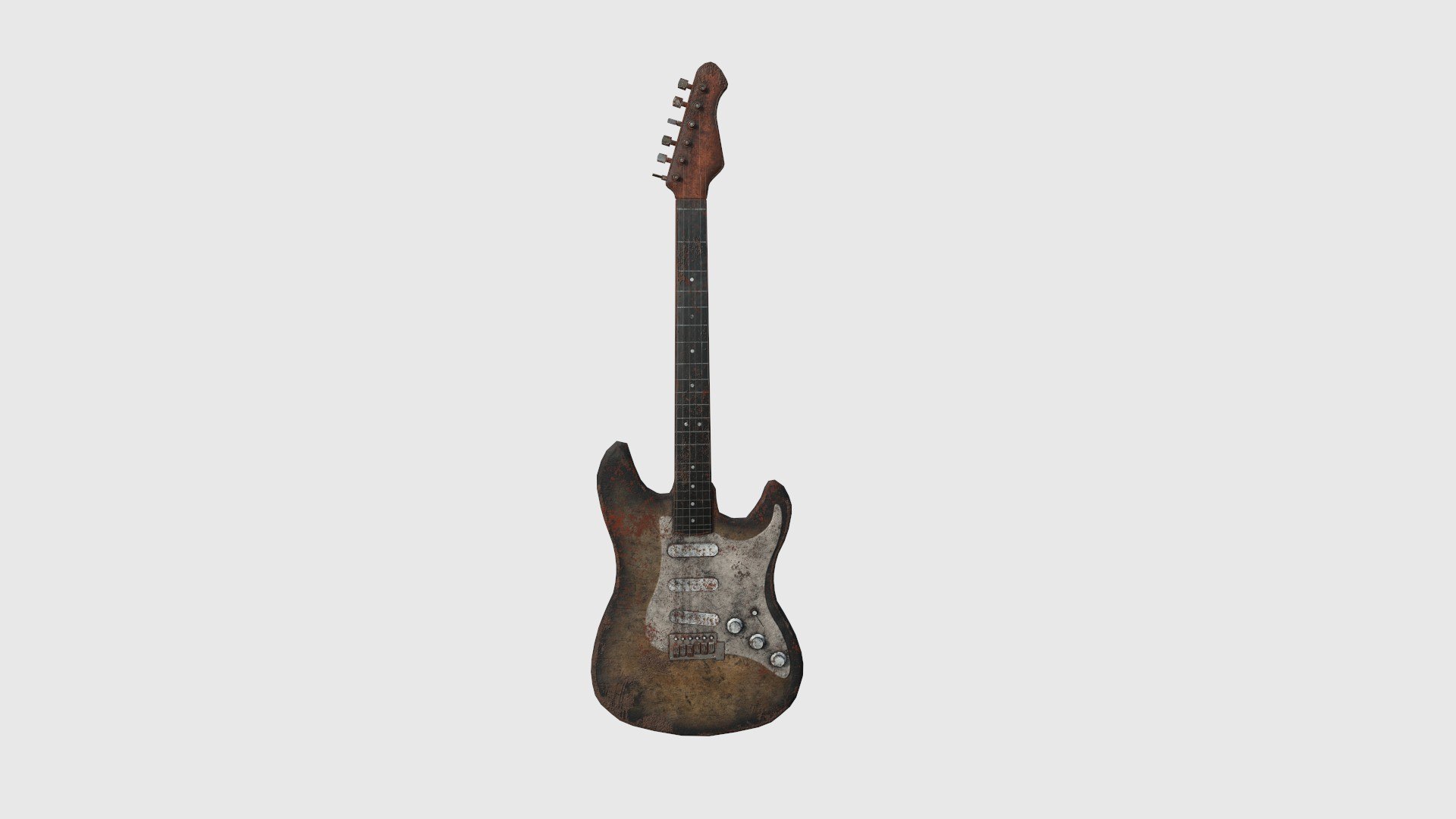 3D Electric Guitar 09 Destroyed - Music Instrument Design - TurboSquid ...